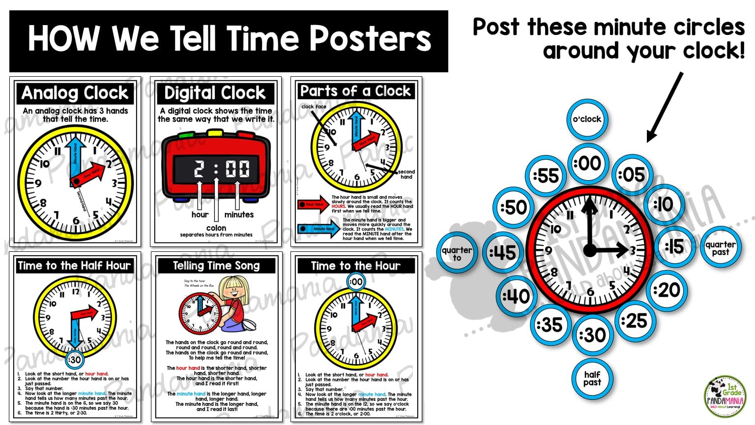 Telling Time Activities Made Easy | 1st Grade Pandamania