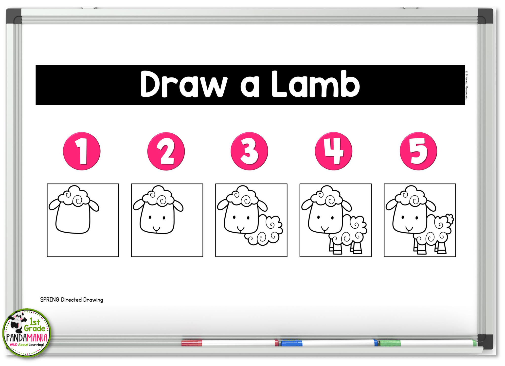 Directed Drawing FREE Spring Activity | 1st Grade Pandamania