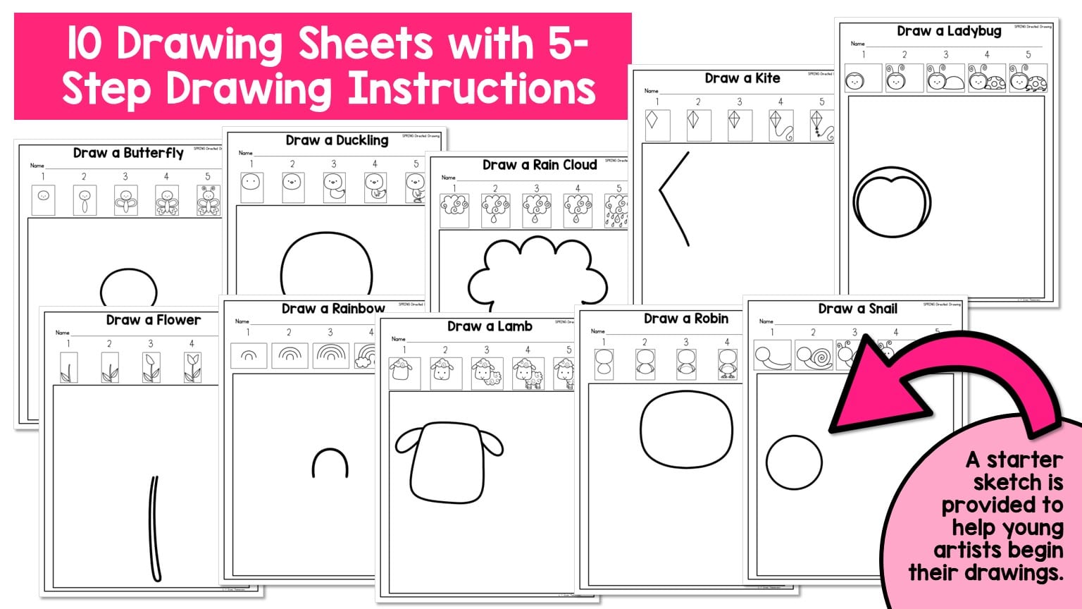 Directed Drawing FREE Spring Activity | 1st Grade Pandamania