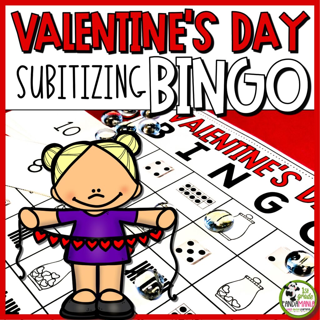 Valentine Subitizing Number Sense BINGO Numbers 1-10 Grades K-1 | 1st ...