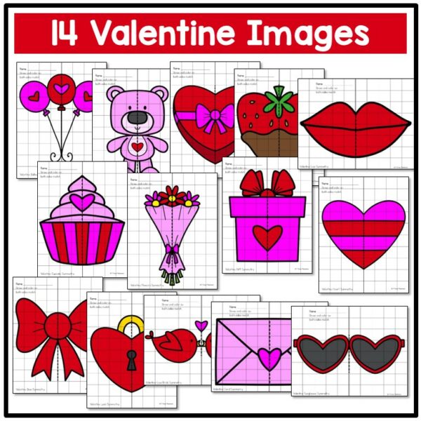 Valentine's Day Lines Of Symmetry Activities 1st, 2nd, 3rd Grade | 1st ...